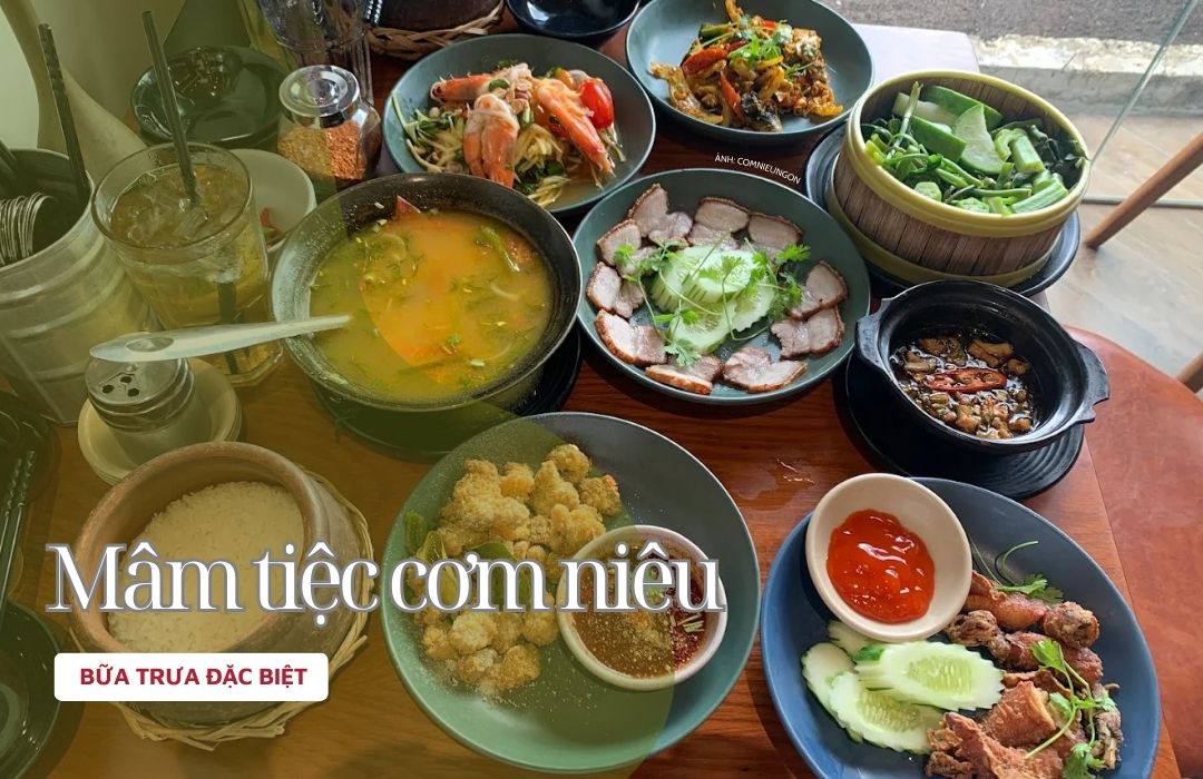 Mâm cơm niêu sáu món mang hương vị thân quen
